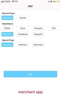 Redirect from merchant to payment method | Auto Debit | Alipay Docs