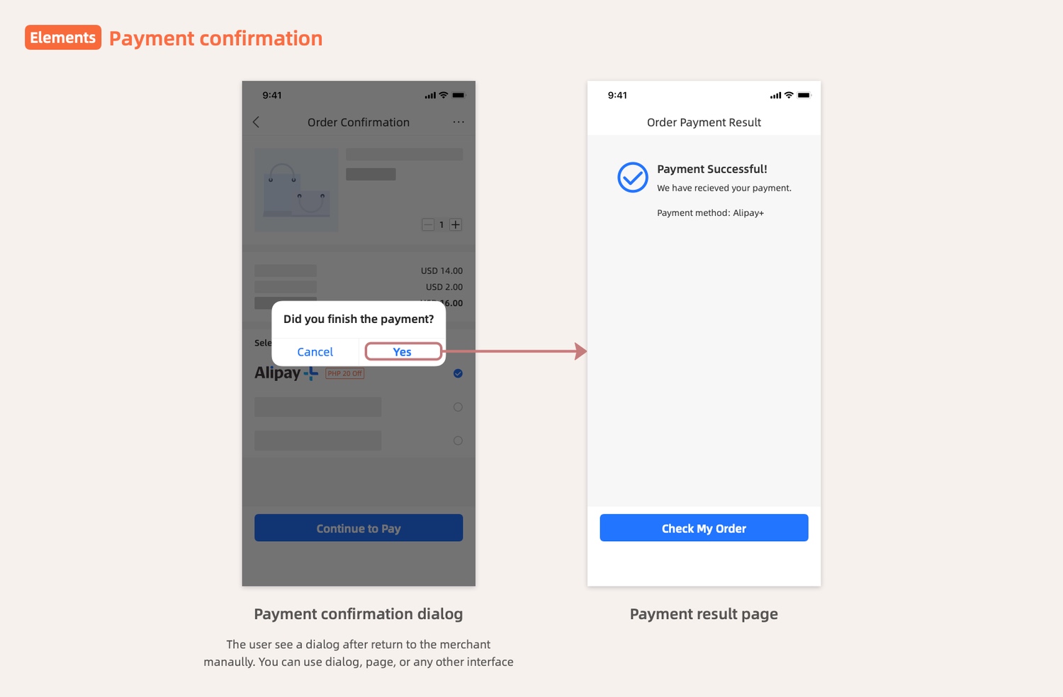 Accept payments | Cashier Payment | Alipay+ Docs