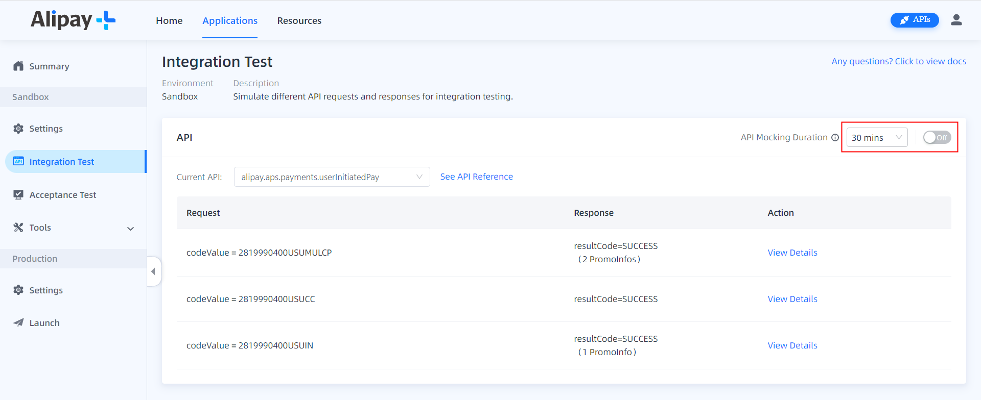 Conduct sandbox integration testing | Alipay+ Developer Center User ...
