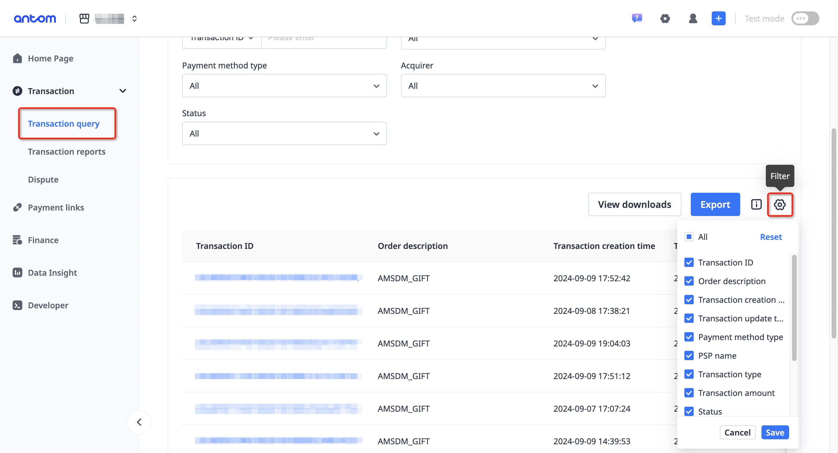 交易 | 商户服务 | Antom Docs