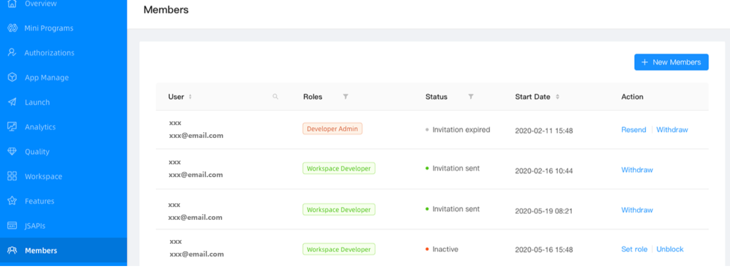 Members | Platform User's Guide | Documentation
