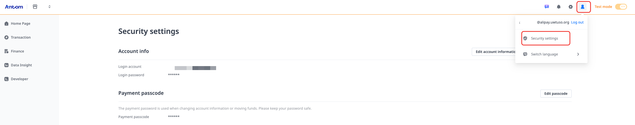 Account Management | Merchant service | Antom Docs