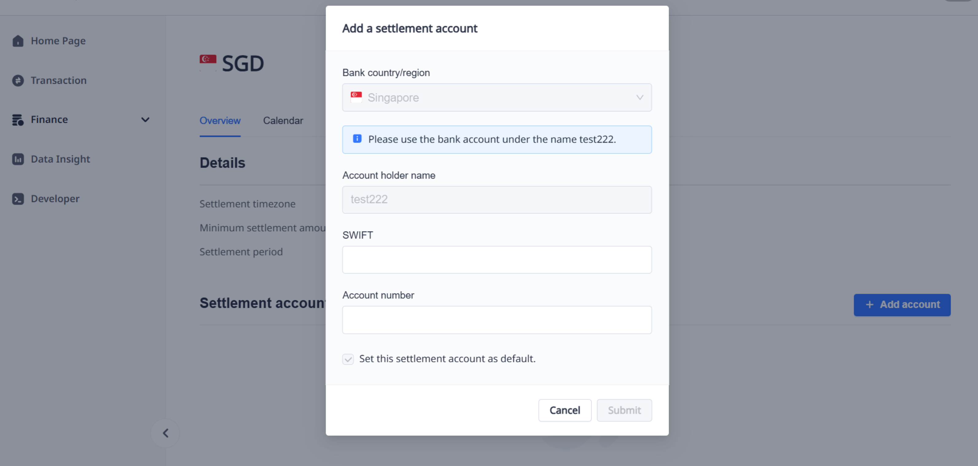 Set up live settlement plan | Merchant service | Antom Docs